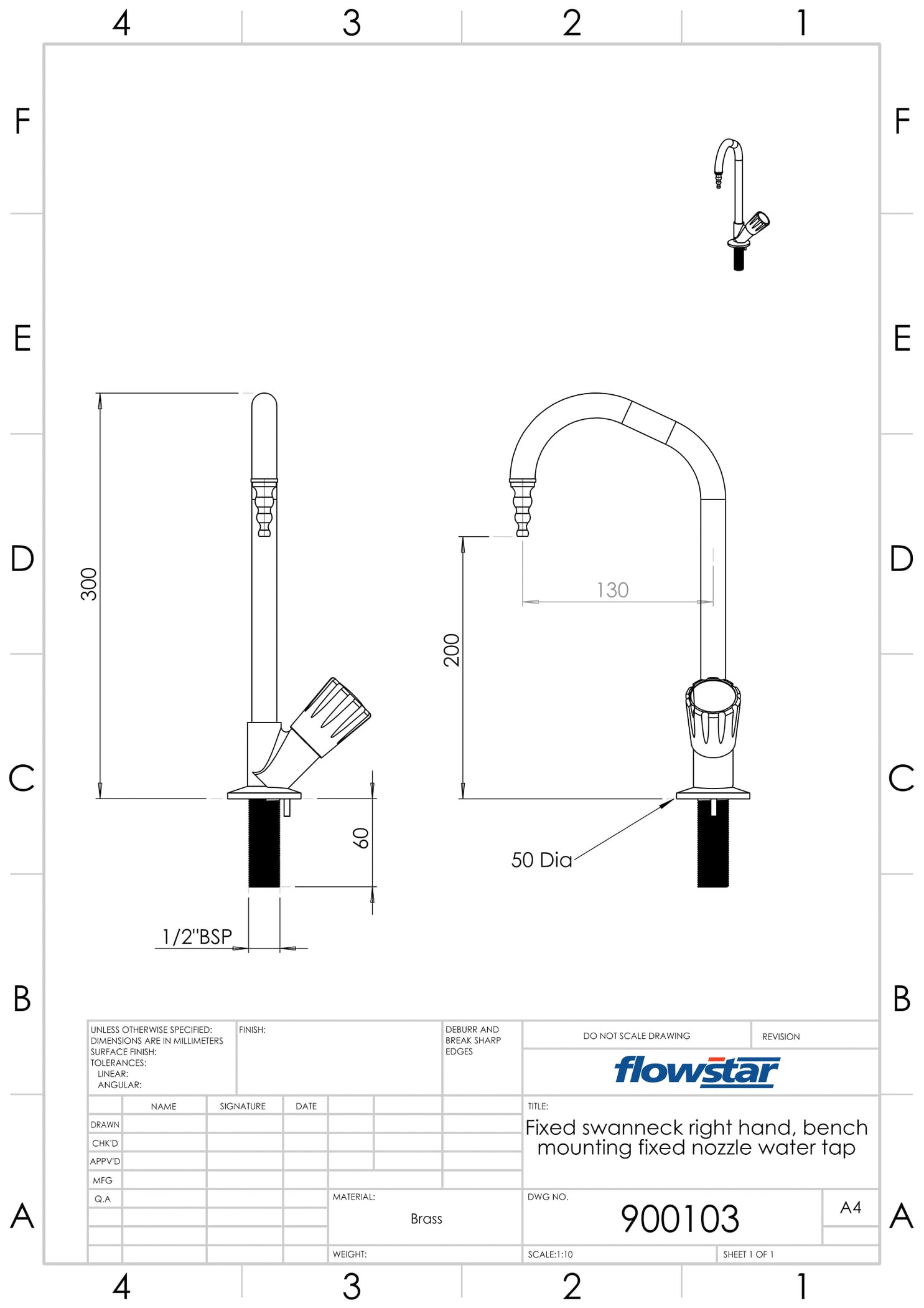 900103 - Fixed Swan Neck Tap With Fixed Nozzle (Cold Water) — Safety ...