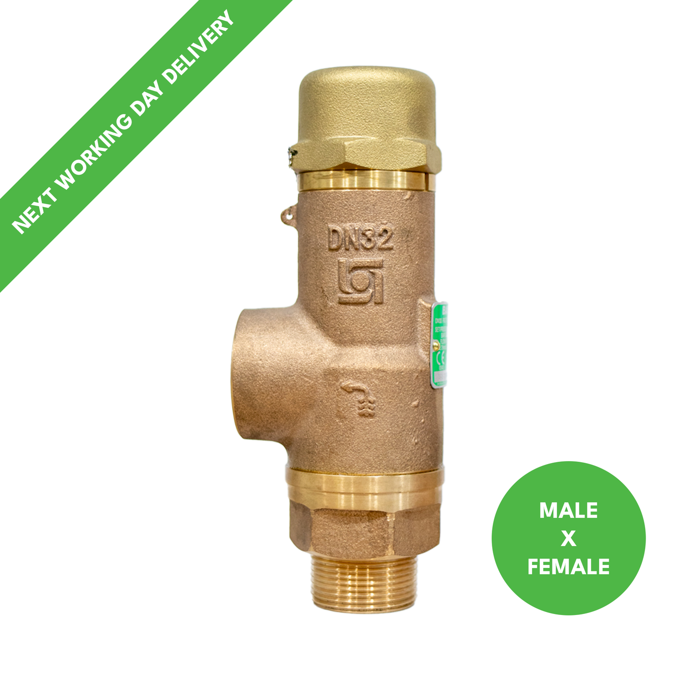 Bailey 707VD Safety Relief Valve Male x Female (AFLAS disk with Dome t ...